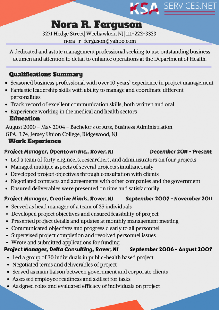 Our Professional KSA Samples | Best Examples to Follow